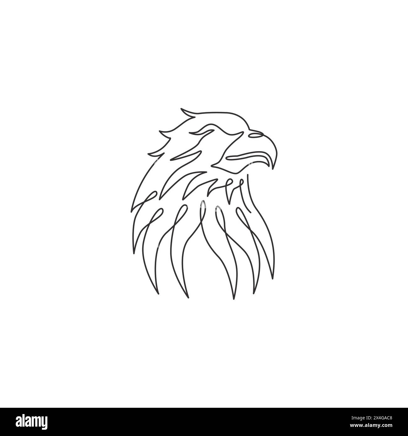 One continuous line drawing of strong eagle head for delivery service ...