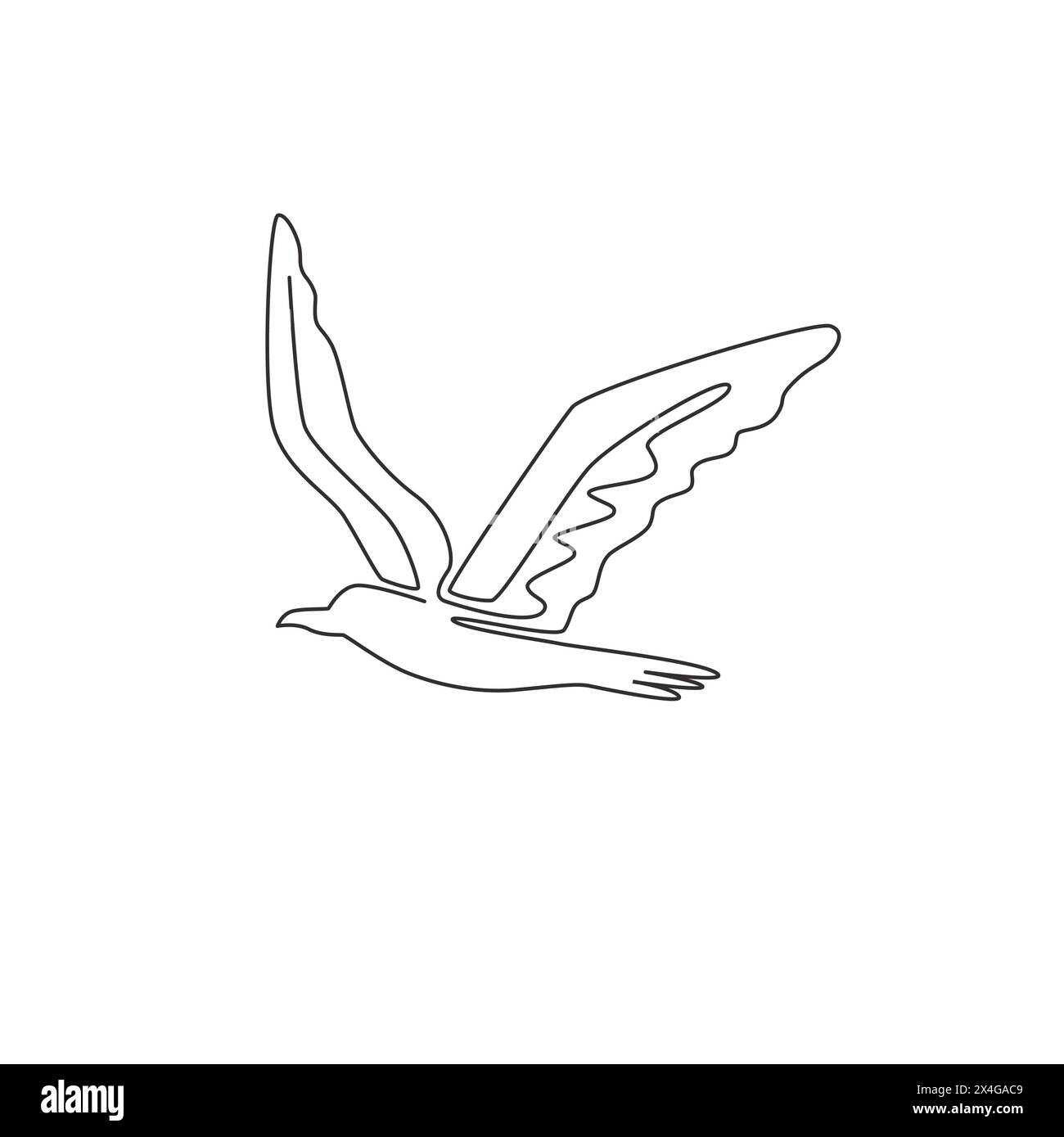 Single continuous line drawing of cute albatross for business logo ...