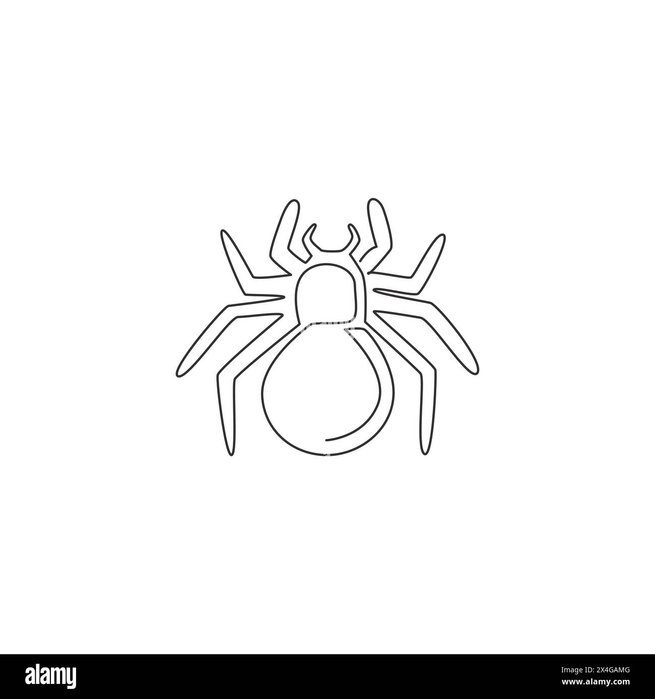 One single line drawing of dangerous spider for company logo identity ...