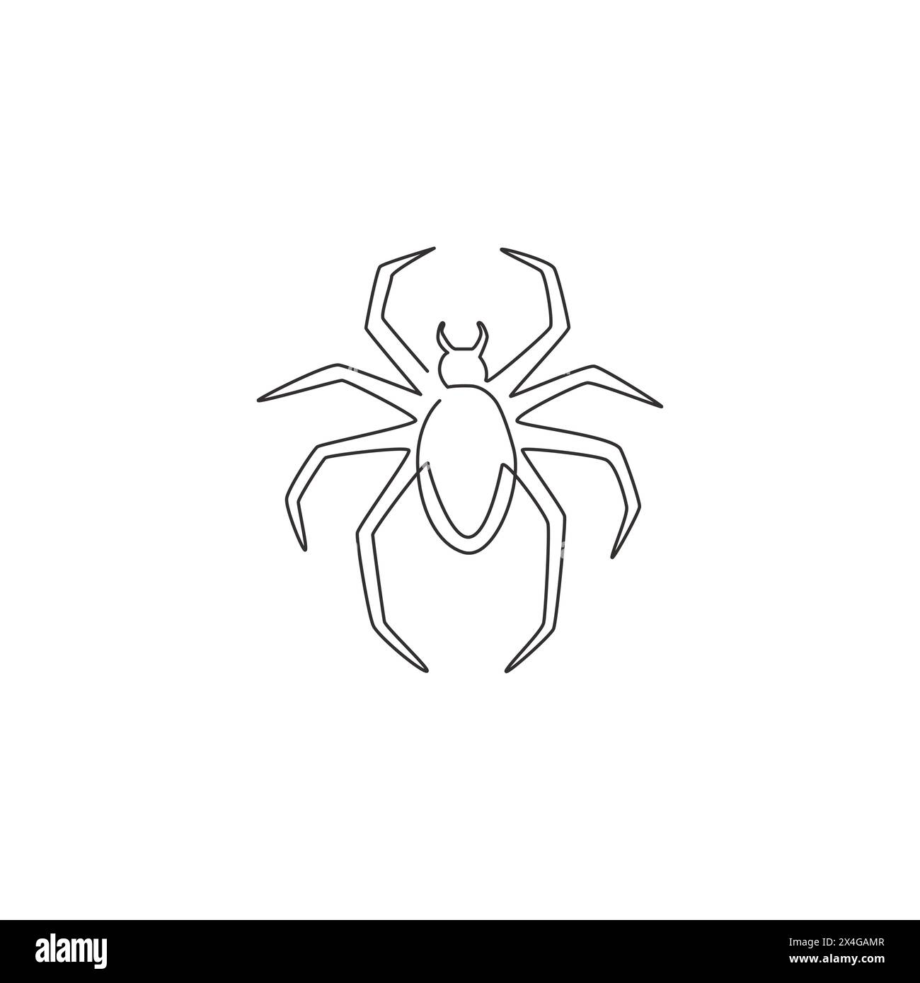 One continuous line drawing of spider spreading the long legs for ...