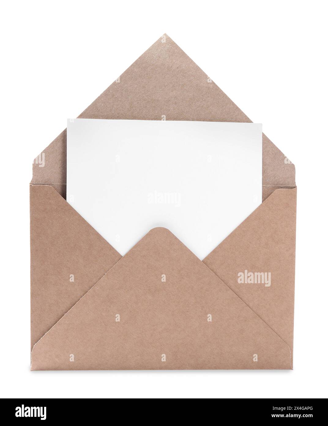 Letter envelope with card on white background Stock Photo - Alamy