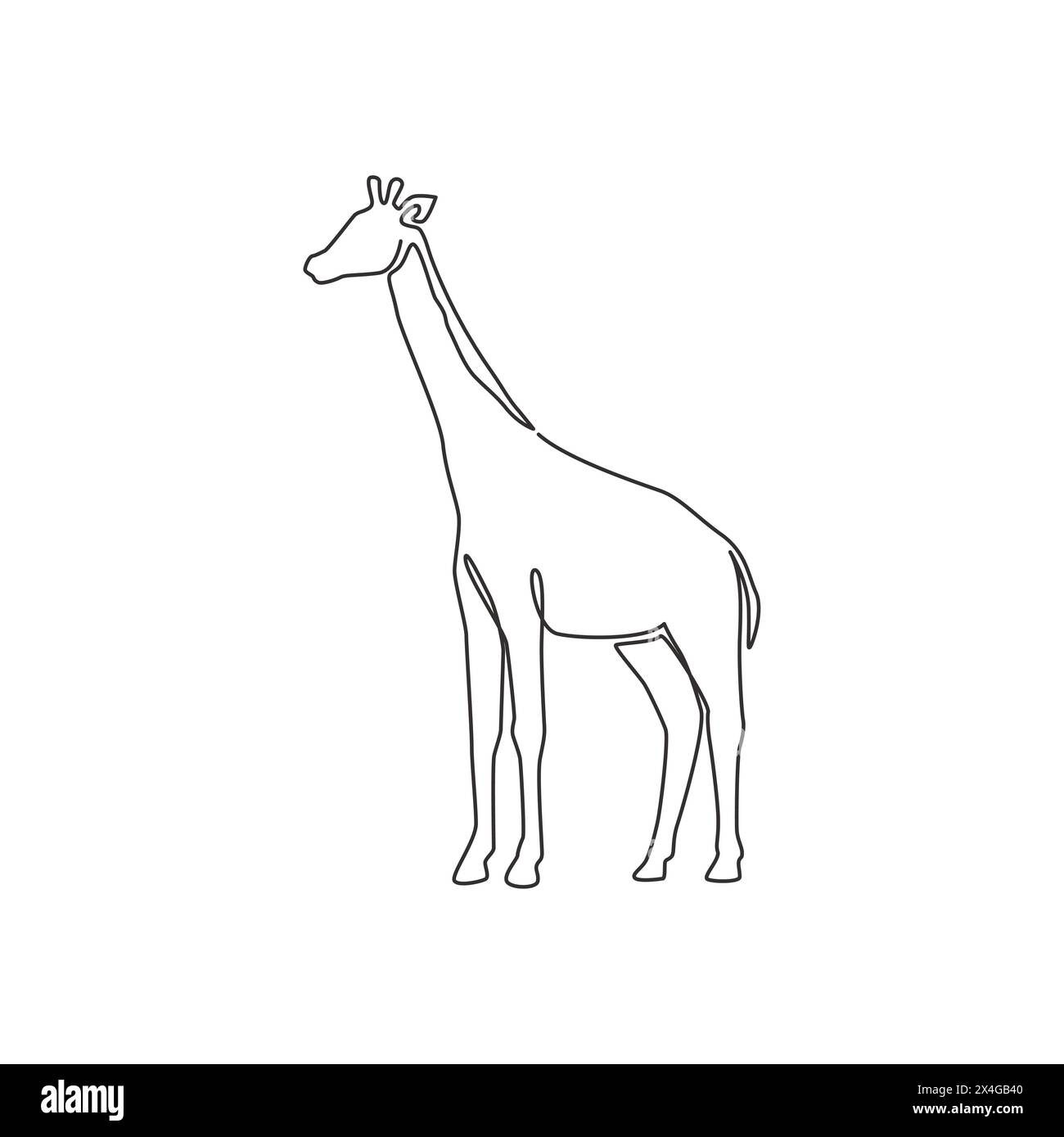 One continuous line drawing of cute giraffe for national zoo logo ...