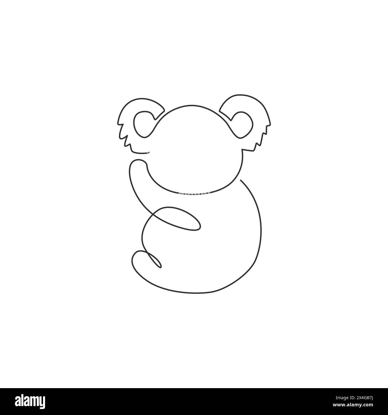 One continuous line drawing of adorable koala on tree for national zoo ...