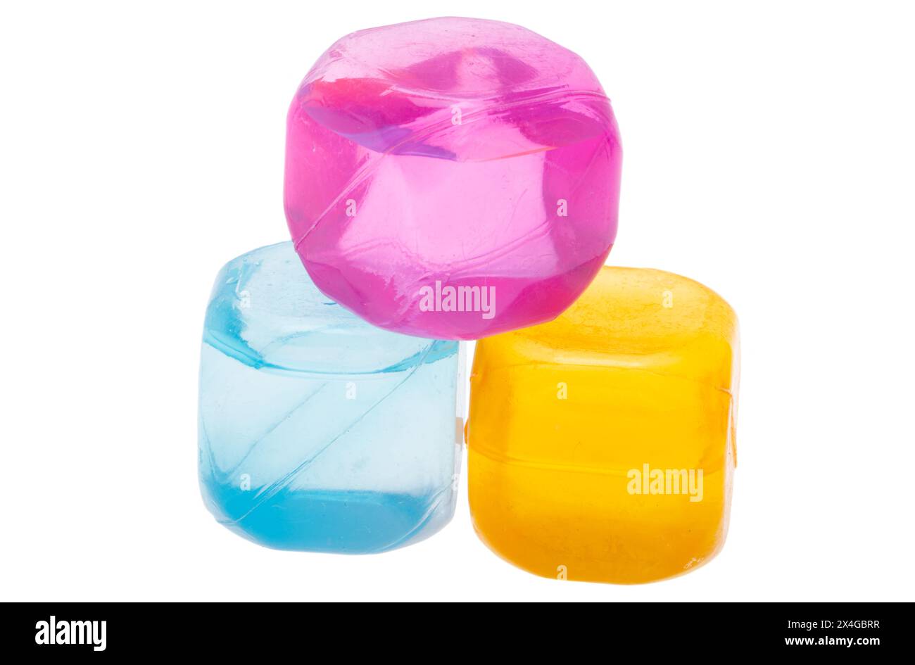 colored ice cubes isolated on white background Stock Photo - Alamy