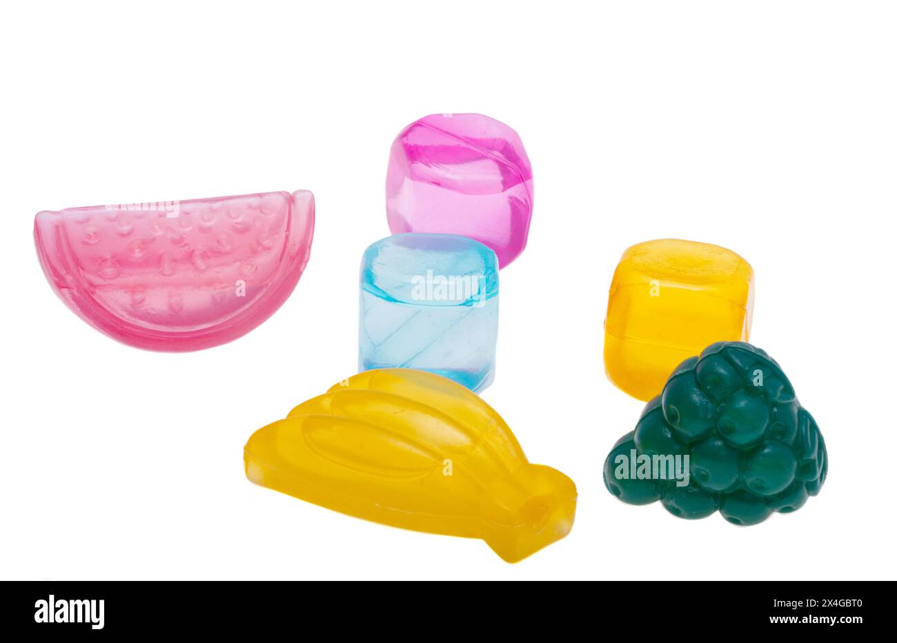 colored ice cubes isolated on white background Stock Photo - Alamy