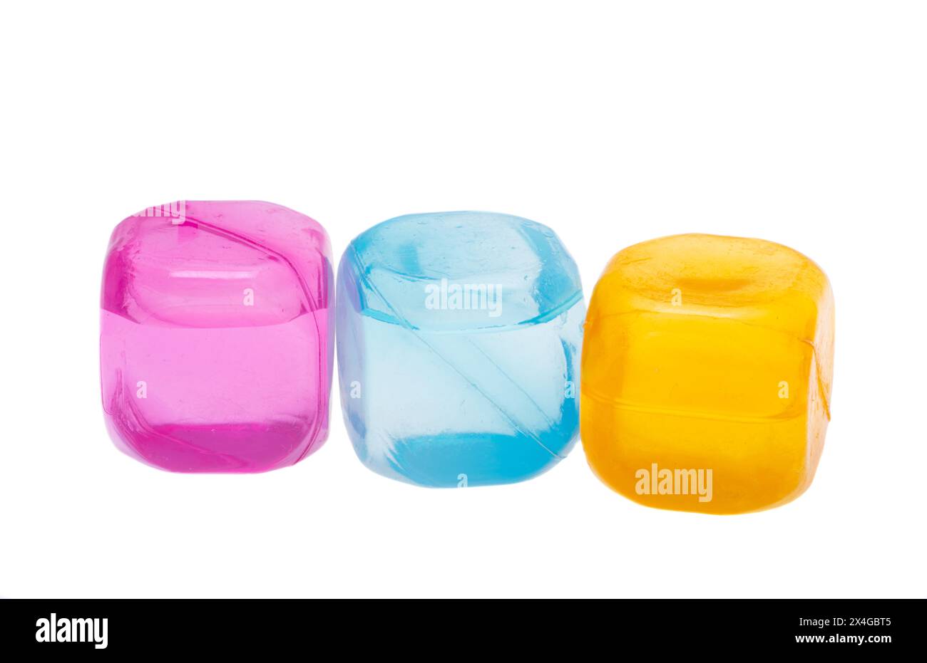 colored ice cubes isolated on white background Stock Photo - Alamy