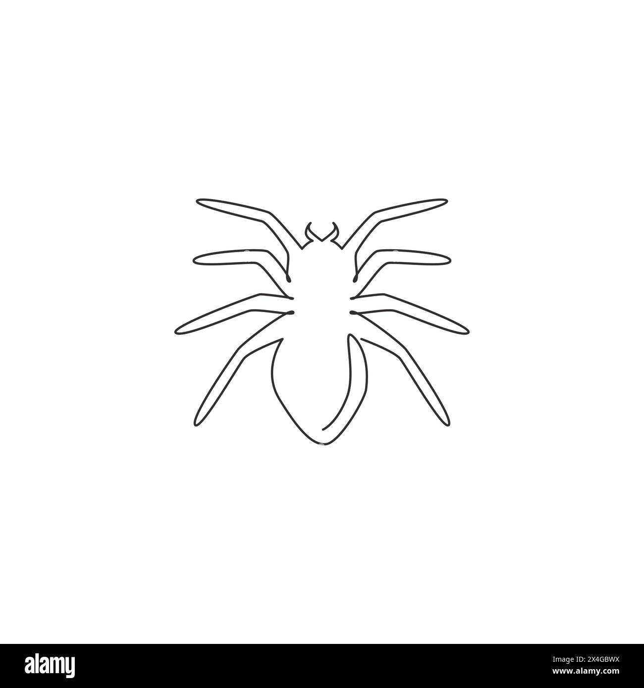 One single line drawing of poisonous spider for logo symbol identity ...