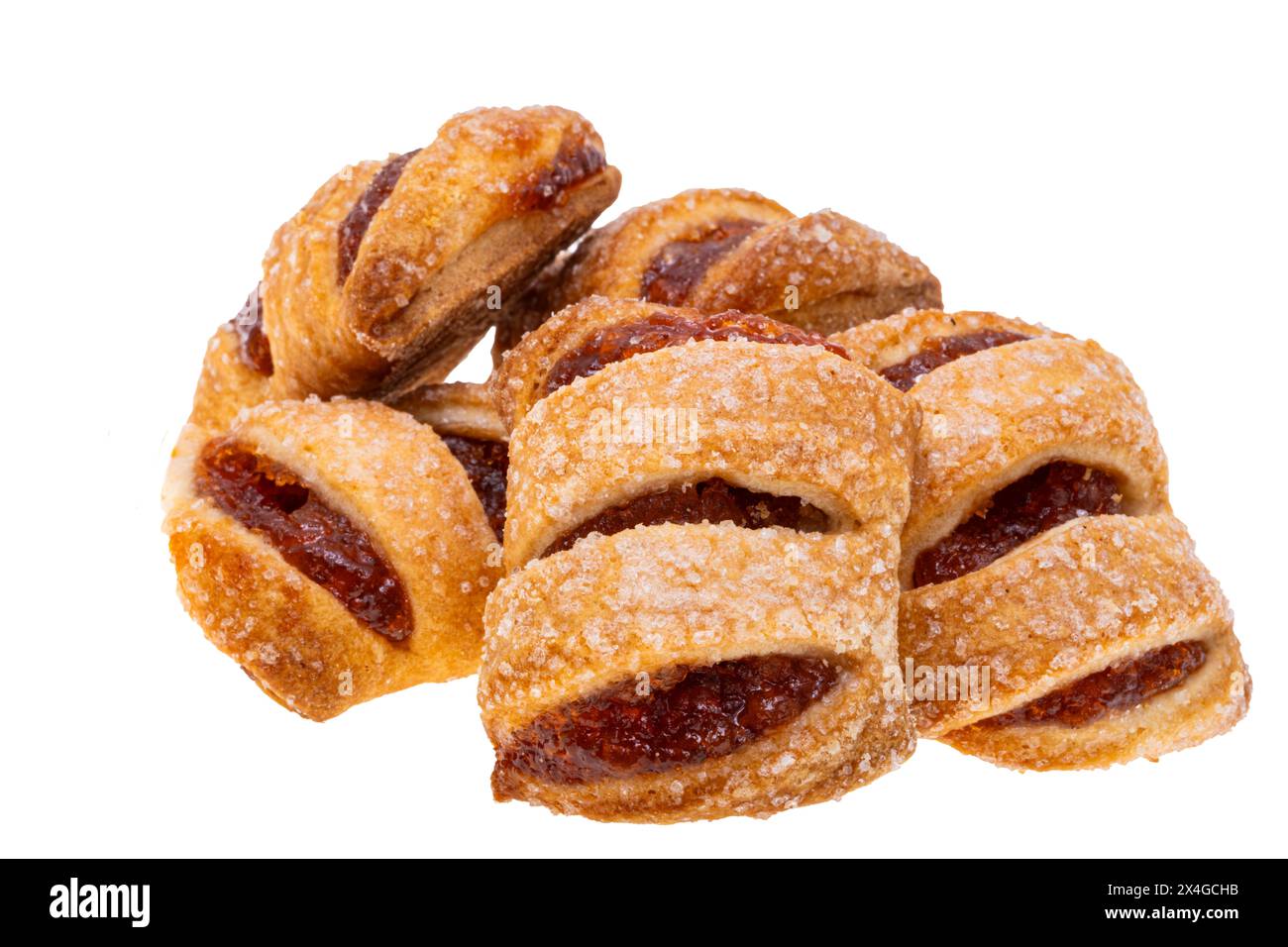 puff pastry with jam isolated on white background Stock Photo - Alamy