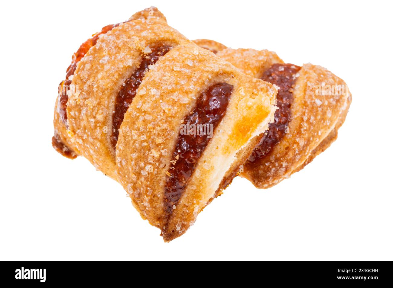 puff pastry with jam isolated on white background Stock Photo - Alamy