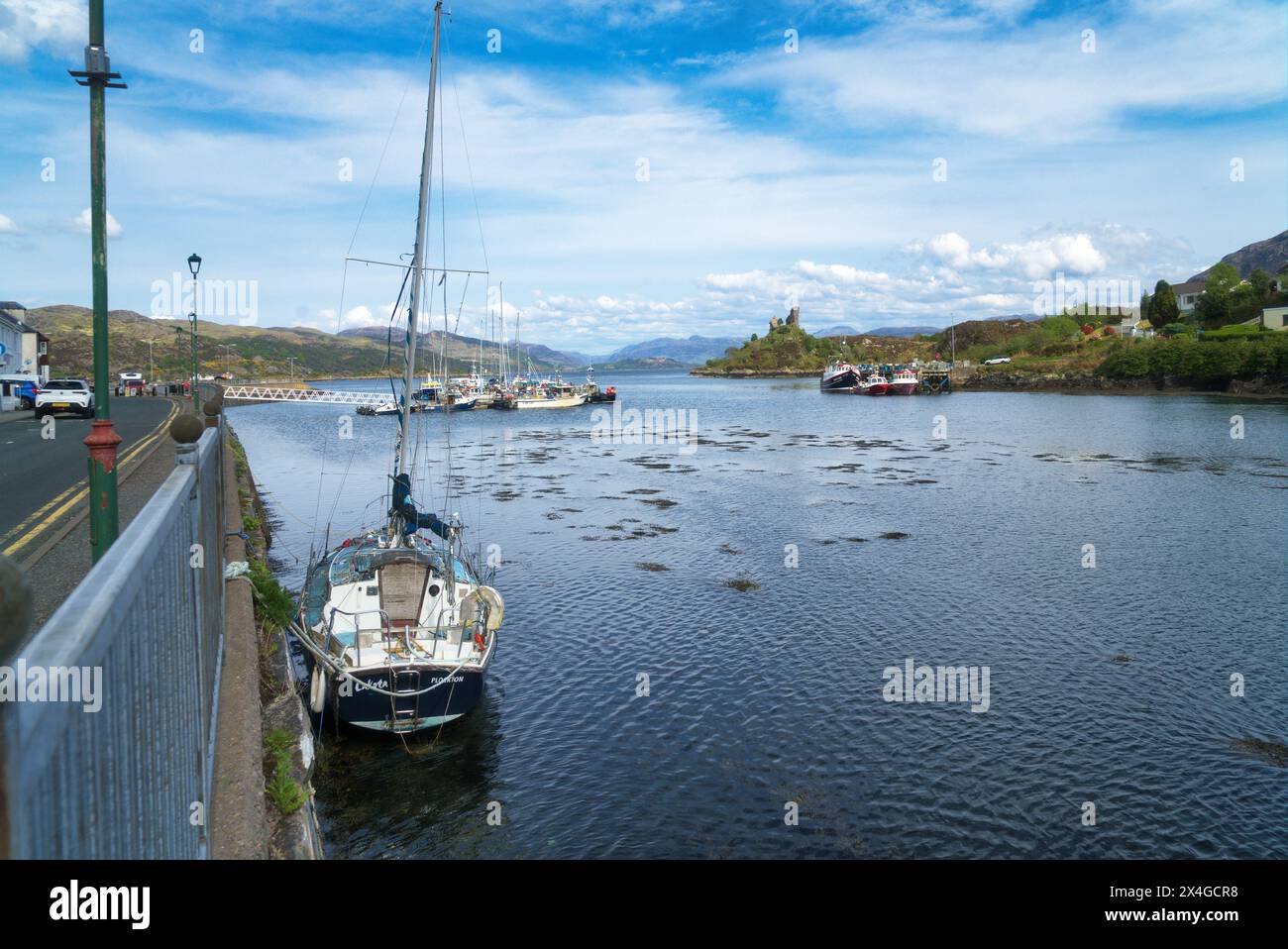 Looking east down Loch Alsh from Kyleakin harbour, Isle of Skye ...