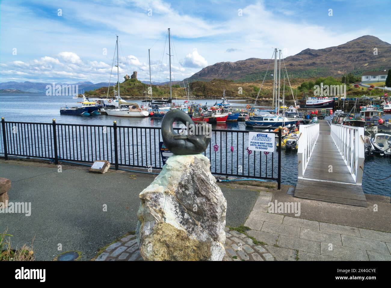 Looking east down Loch Alsh from Kyleakin harbour, Isle of Skye ...