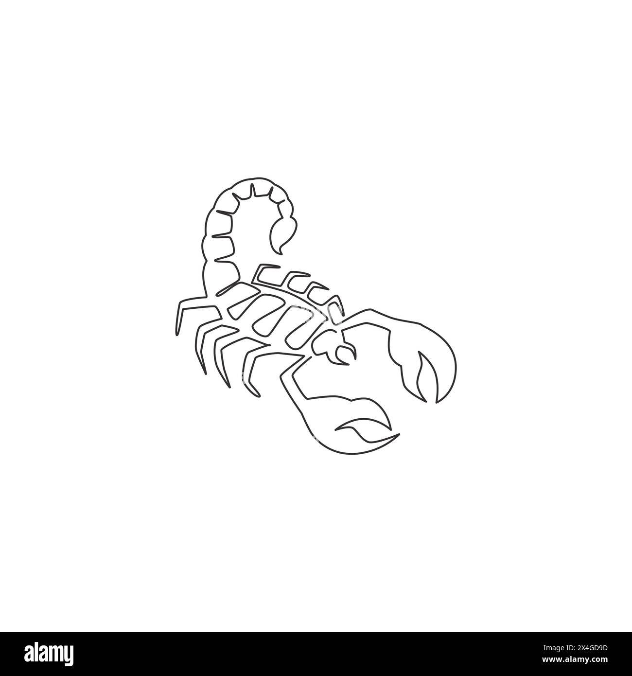 One continuous line drawing of danger scorpion for company logo ...