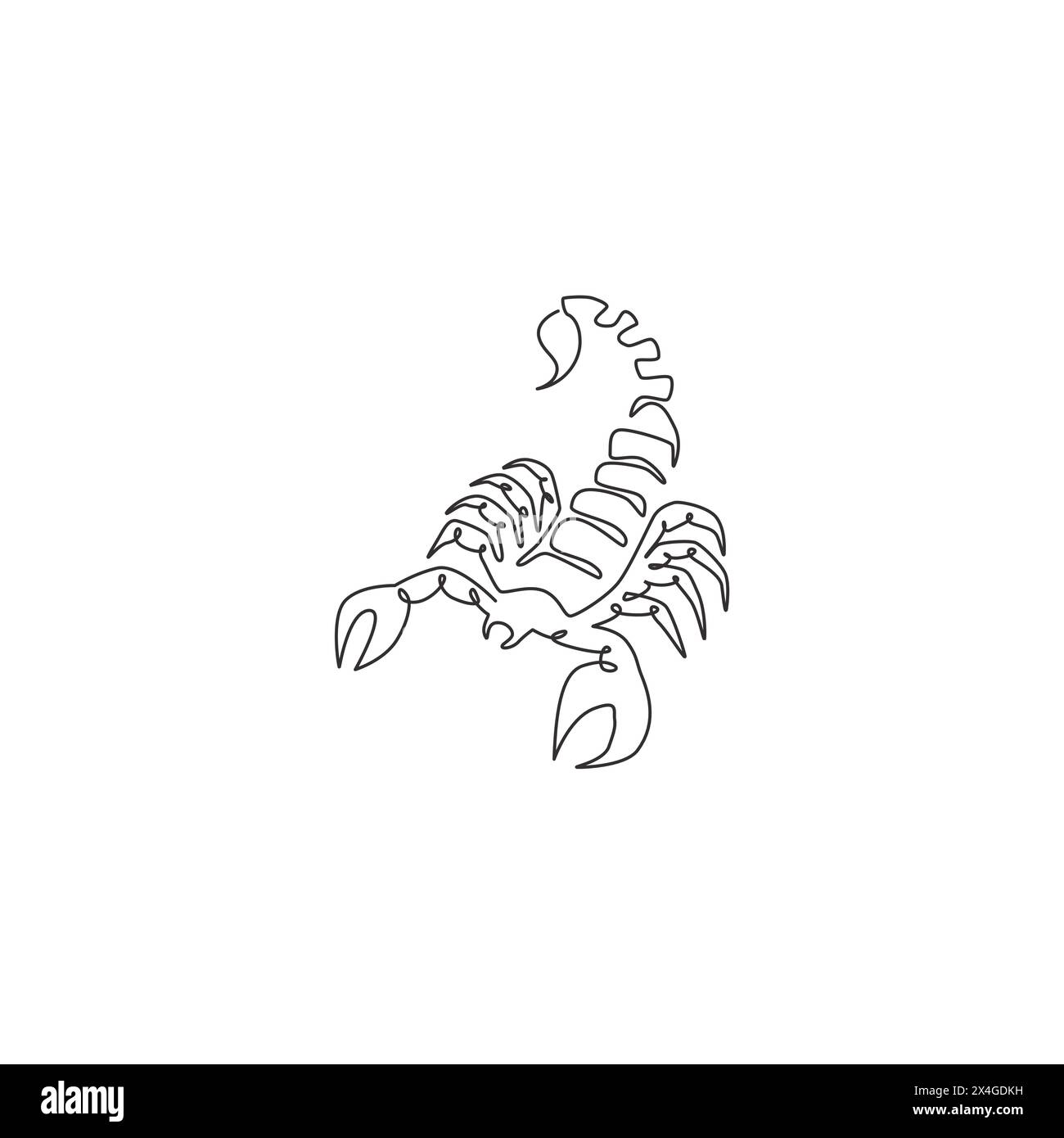 Single continuous line drawing of deadly scorpion for company logo ...