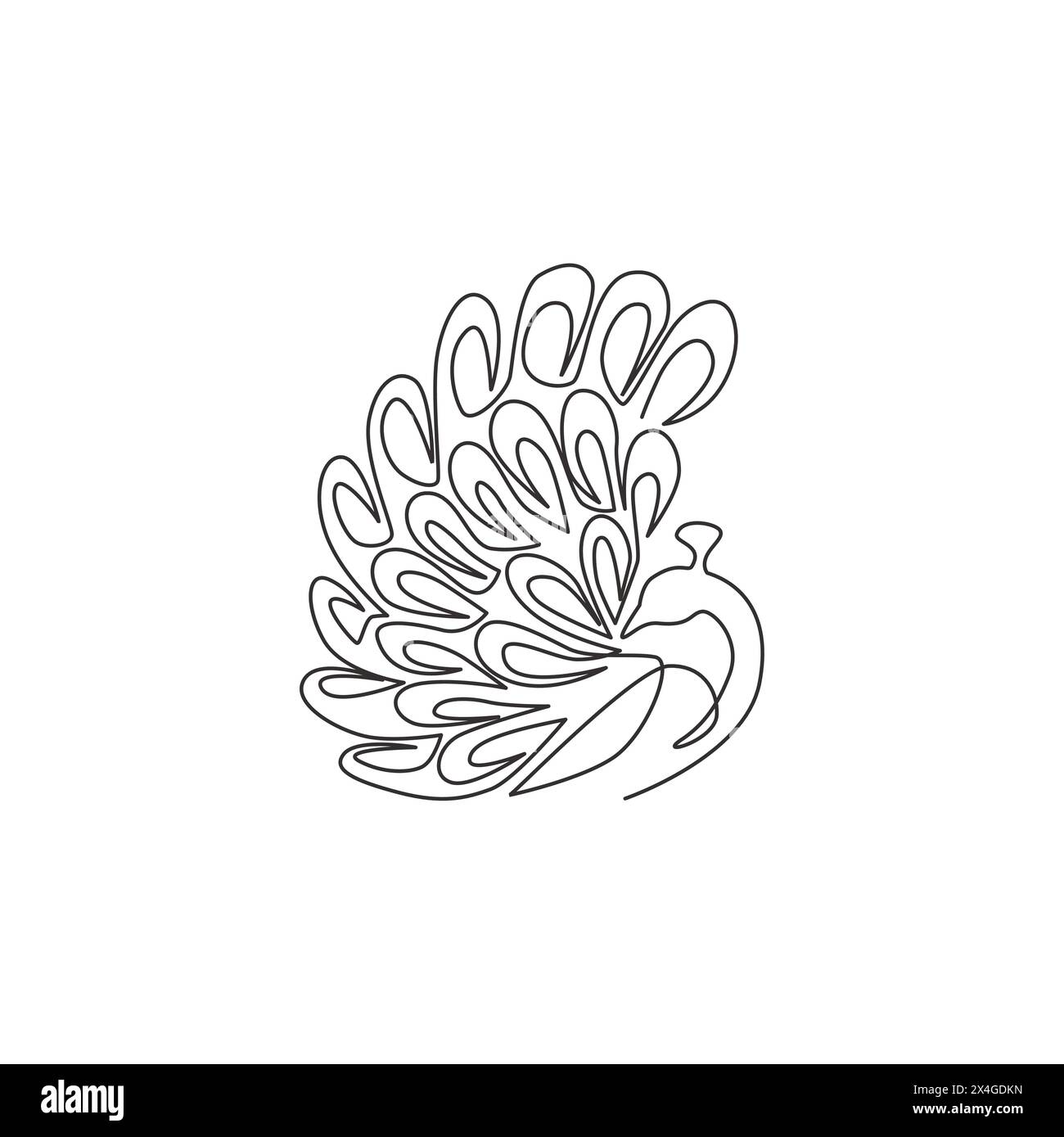 One continuous line drawing of beauty adorable peacock for company logo ...