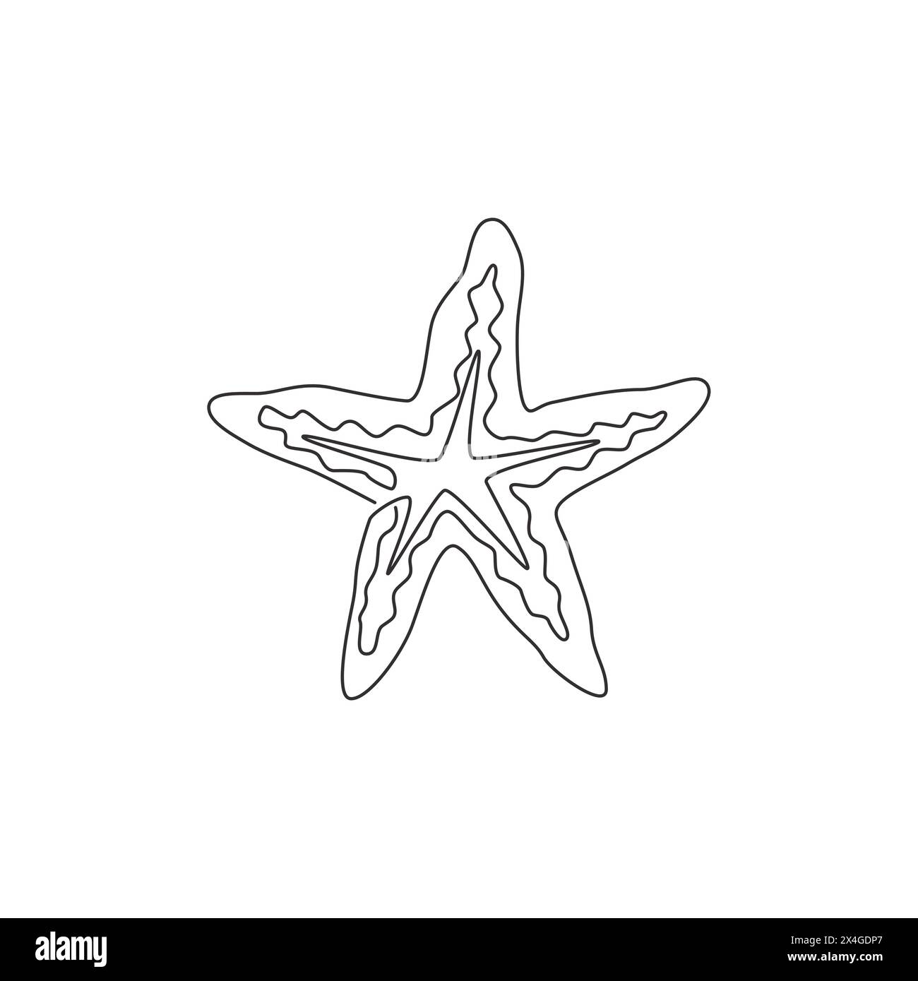 One single line drawing of beauty sea star for logo identity. Starfish ...