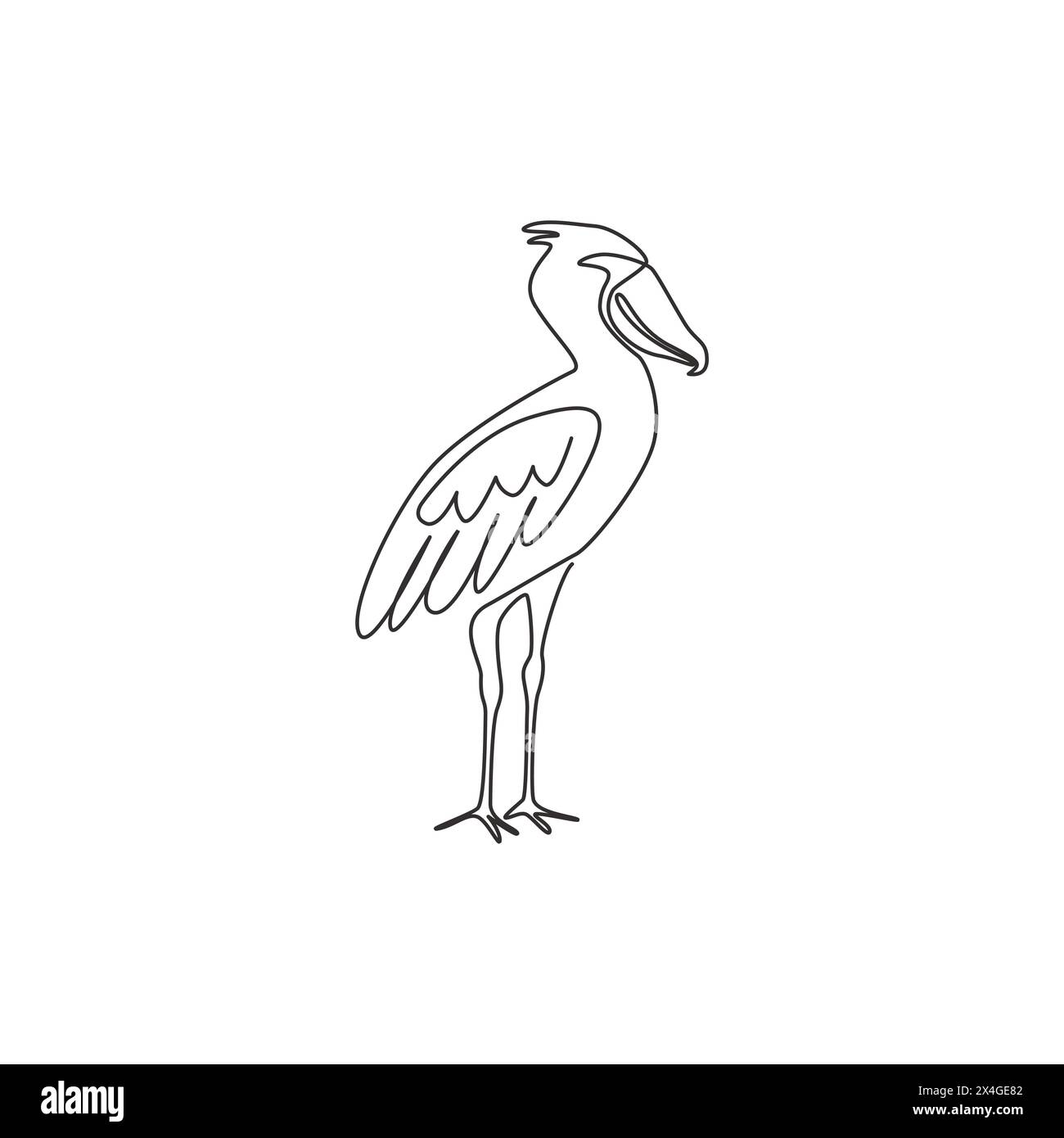 One single line drawing of enormous shoebill for company logo identity ...