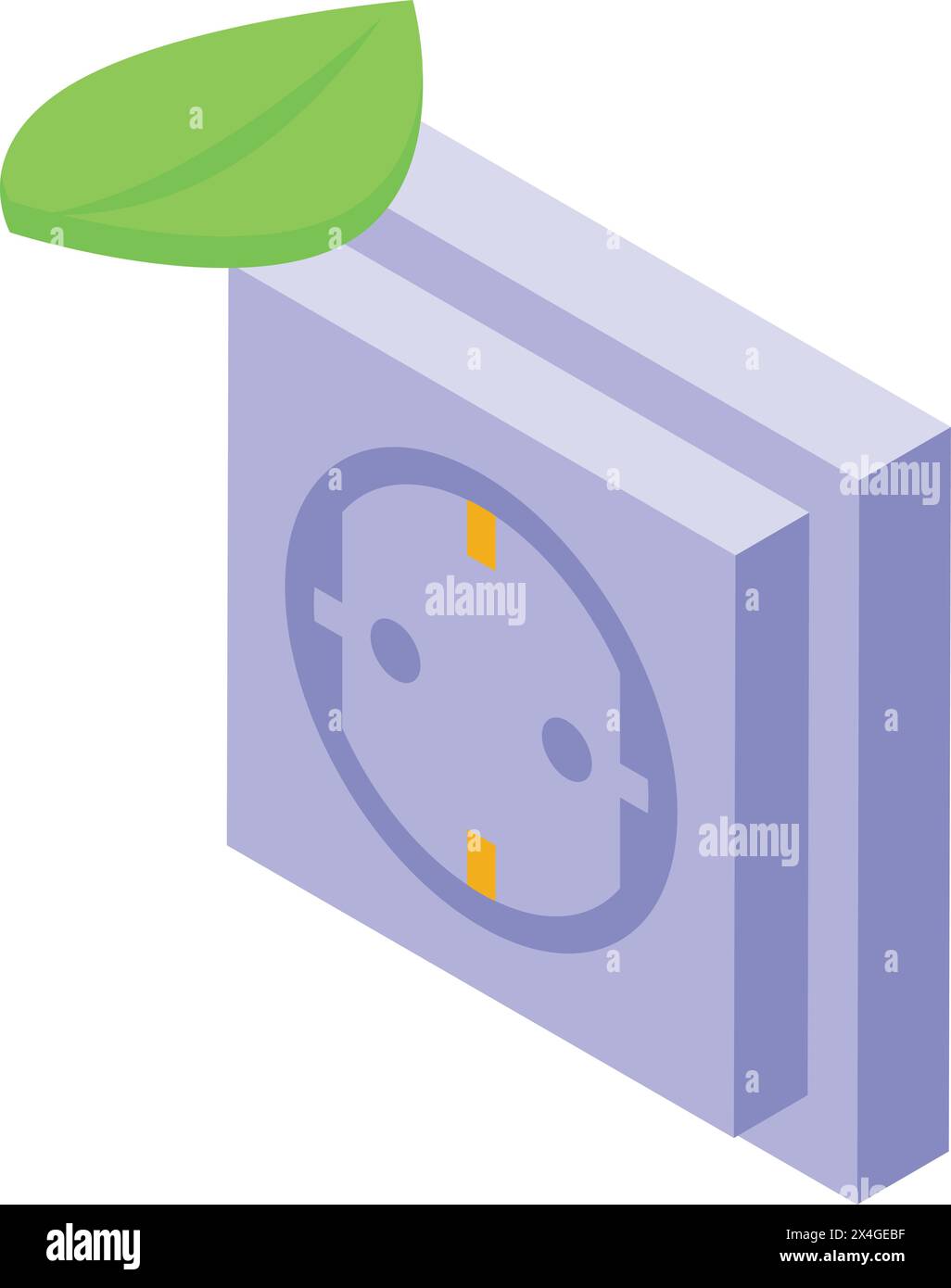 Eco electricity icon isometric vector. Plastic electrical outlet. Home ...