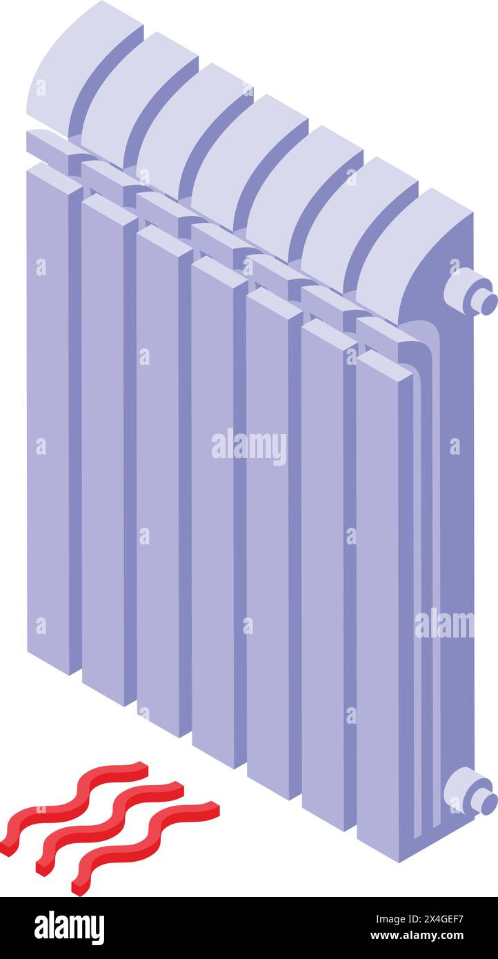 Heating radiator icon isometric vector. Domestic device. Temperature ...