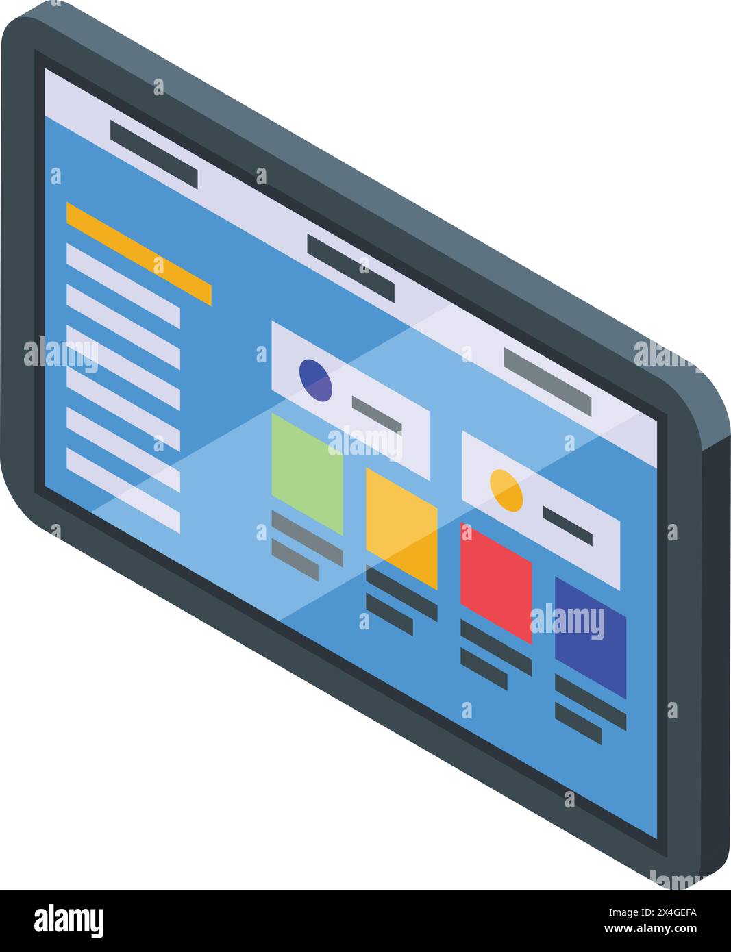 Tablet control app icon isometric vector. Digital device. Smart ...