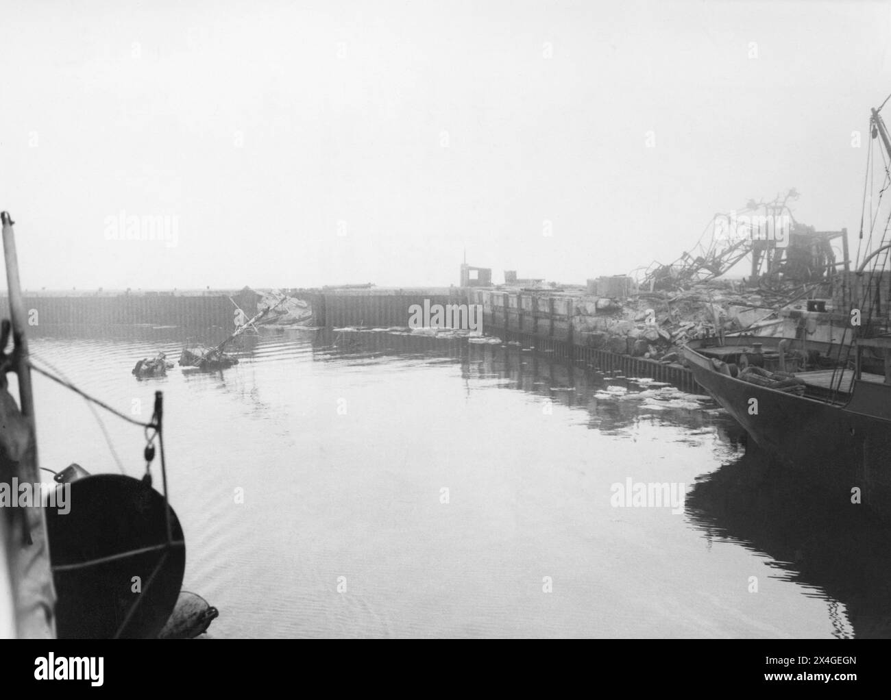 Photo shows a view of the port of Heligoland on April 3, 1947. (AP ...