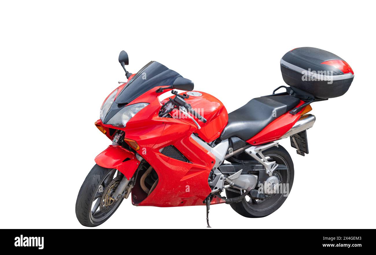 Old red motorcycle Cut Out Stock Images & Pictures - Alamy