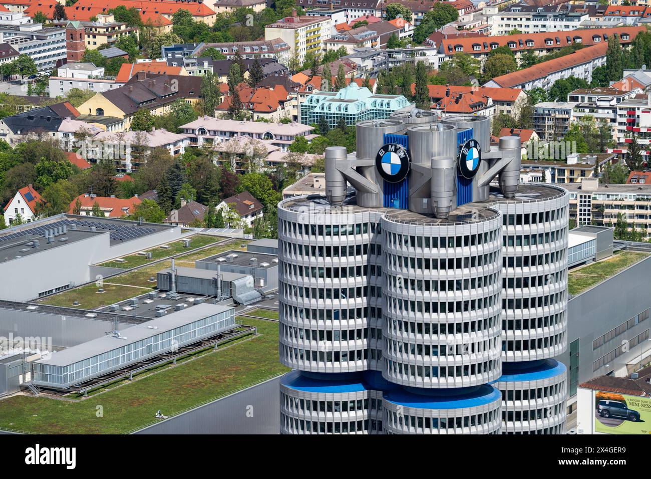 Headquarters and headquarters of BMW (Bayerische Motoren Werke AG). BMW is a German manufacturer ...