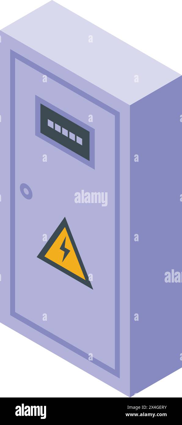 Wall electric breaker box icon isometric vector. Wire industrial. Plug ...
