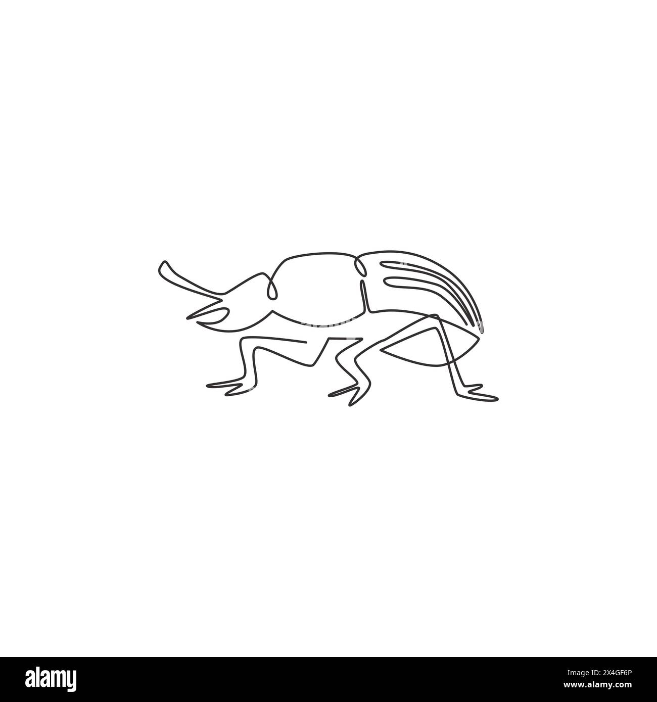 One continuous line drawing of cute beetle for company logo identity ...