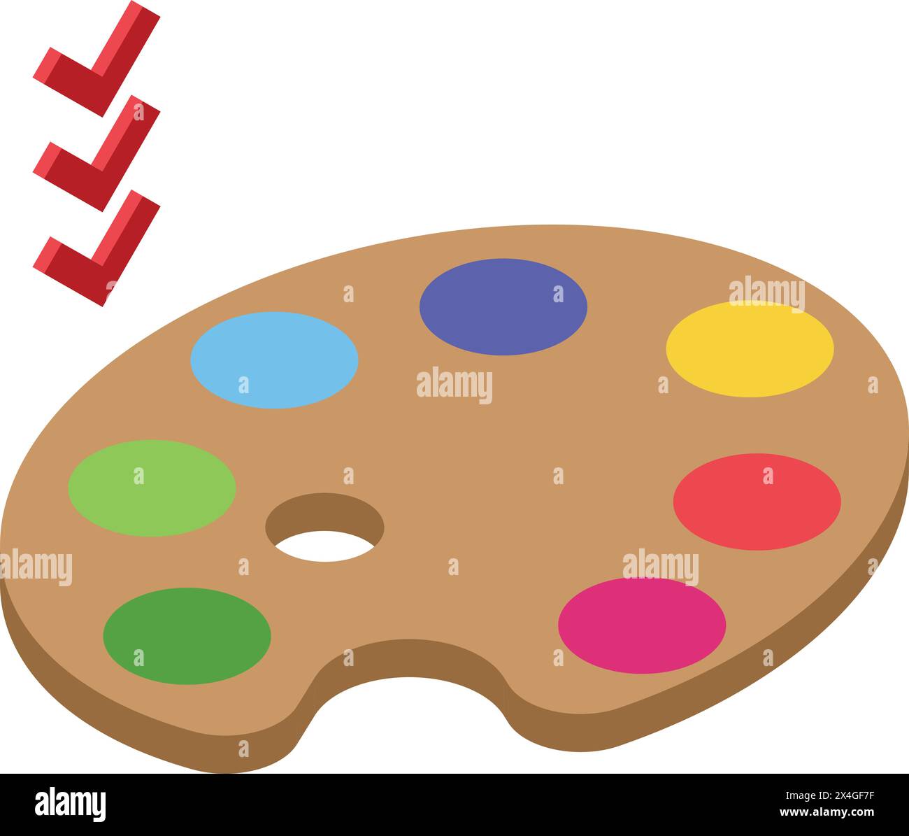 Colorful wooden palette icon isometric vector. Art paint craft. Object ...