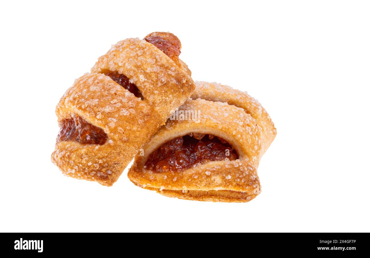 puff pastry with jam isolated on white background Stock Photo - Alamy
