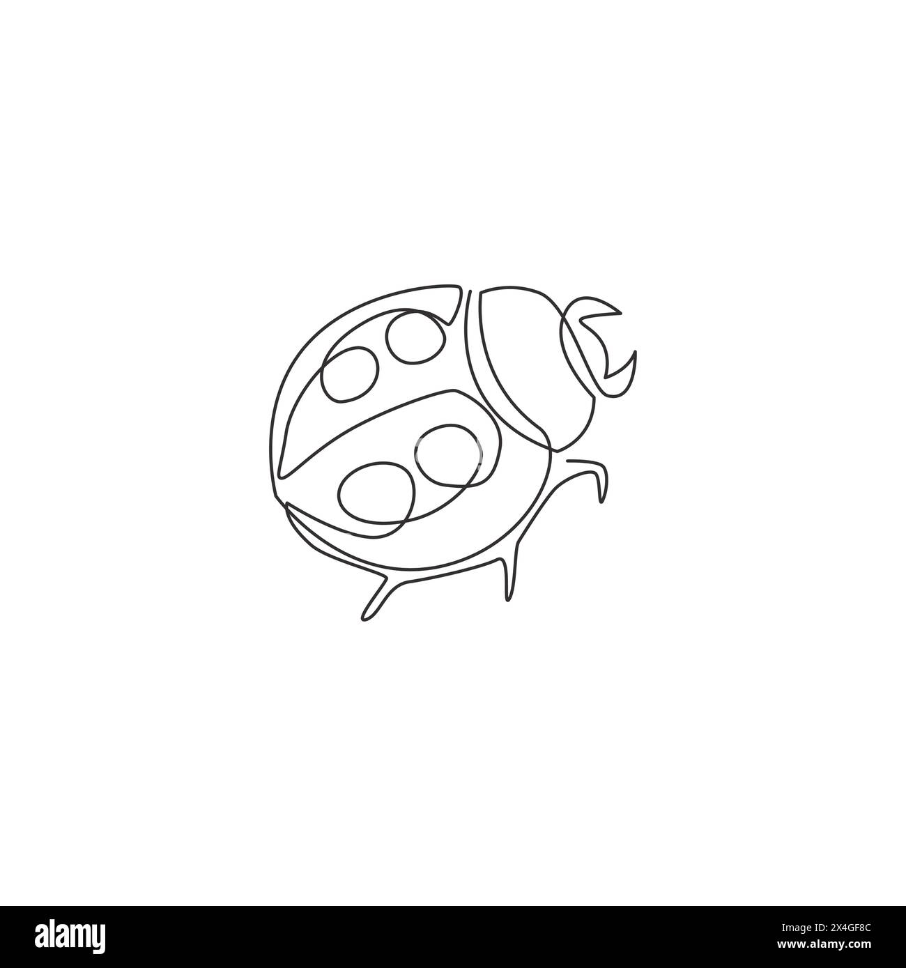 One continuous line drawing of cute ladybug for company logo identity ...