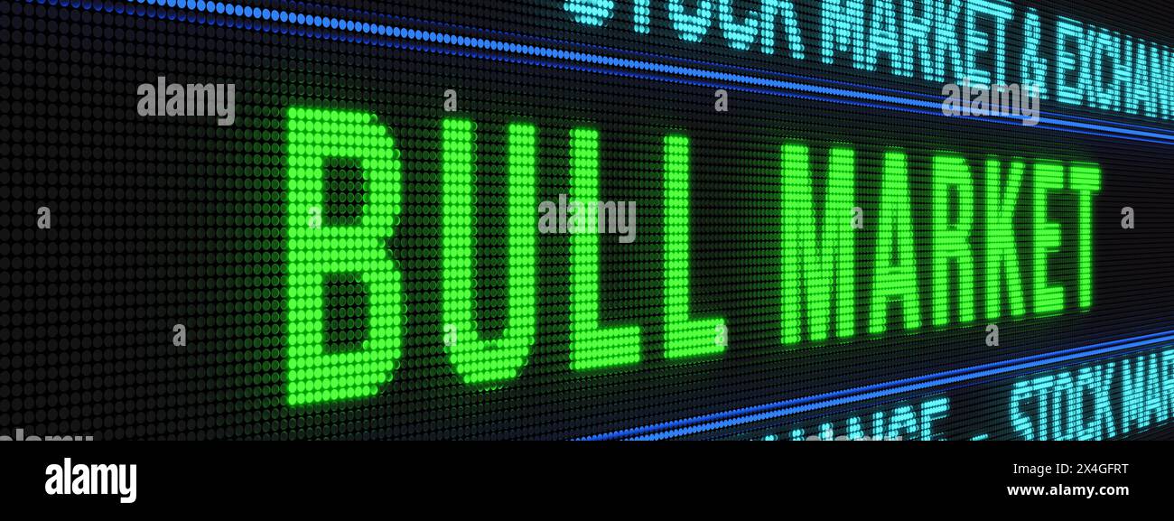 Bull market, stock exchange moving up. Bull market. Stock market and ...