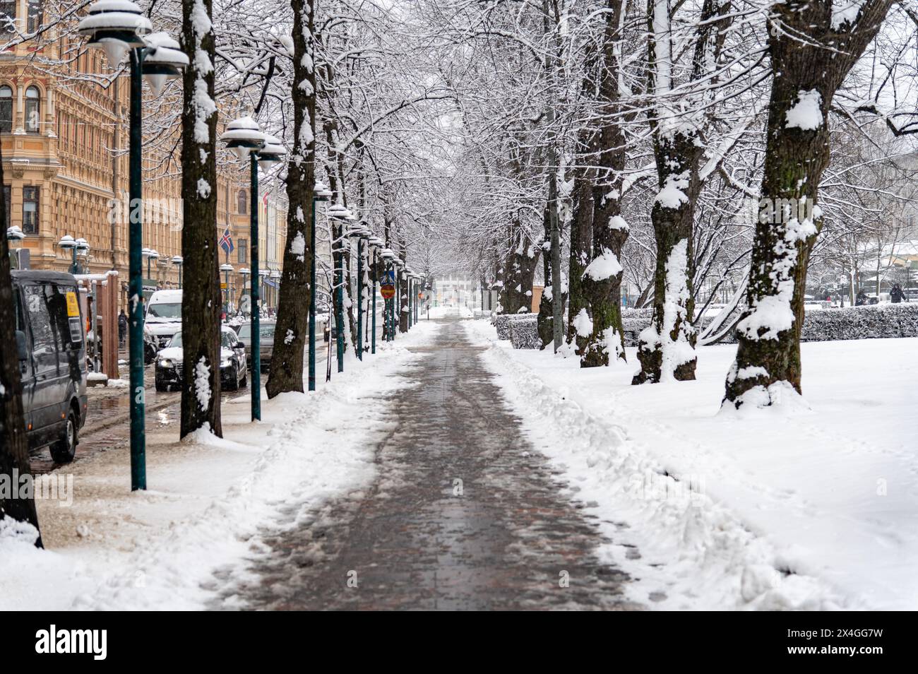 Promenade in snowy Helsinki, Finland Stock Photo - Alamy