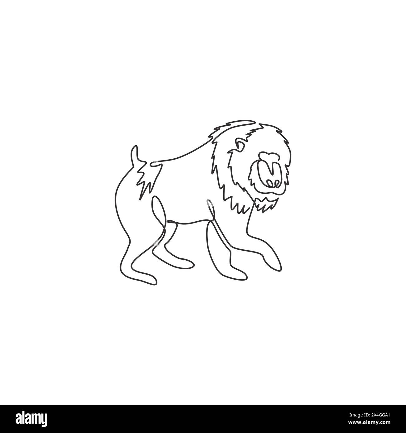 One single line drawing of adorable mandrill for company logo identity ...