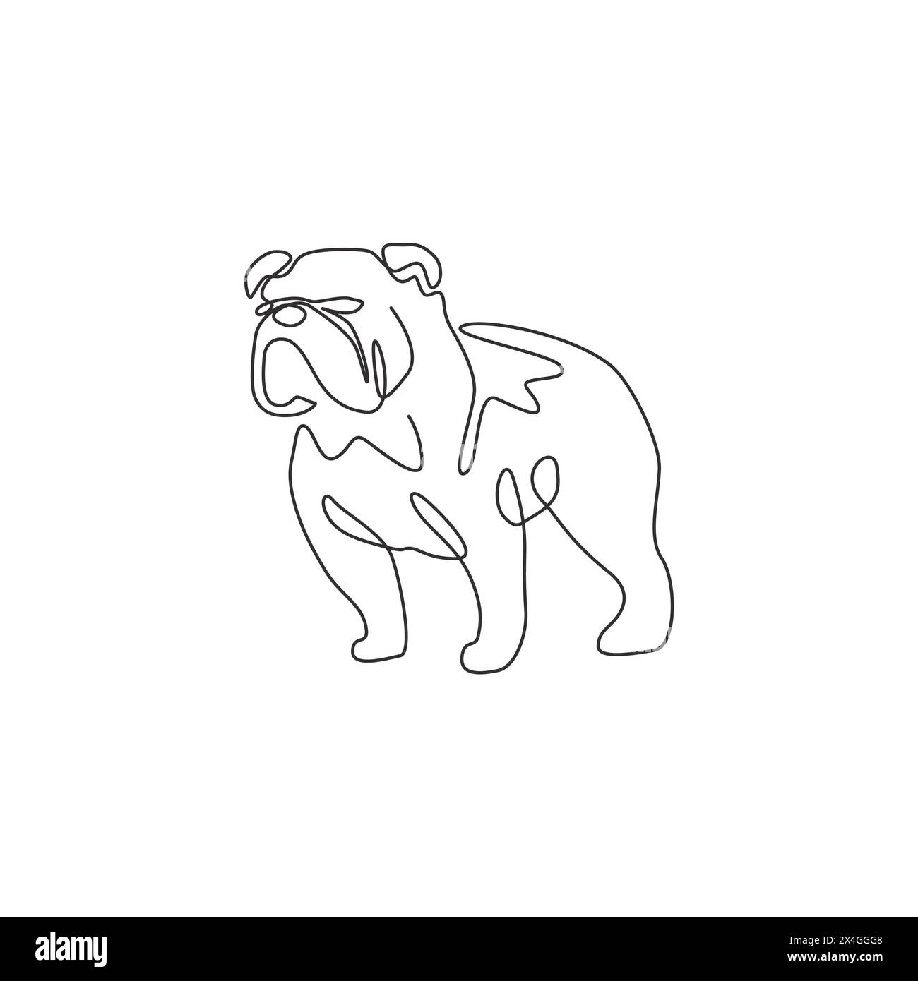 One continuous line drawing of dashing bulldog for company logo ...