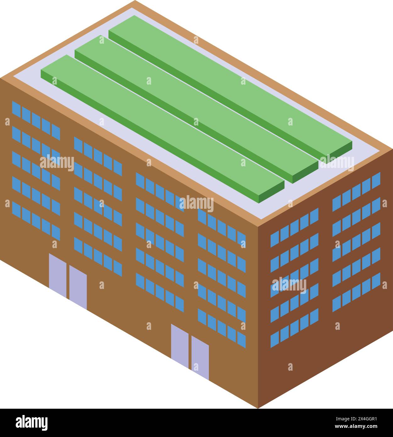 Green garden on roof icon isometric vector. City building. Modern grass ...