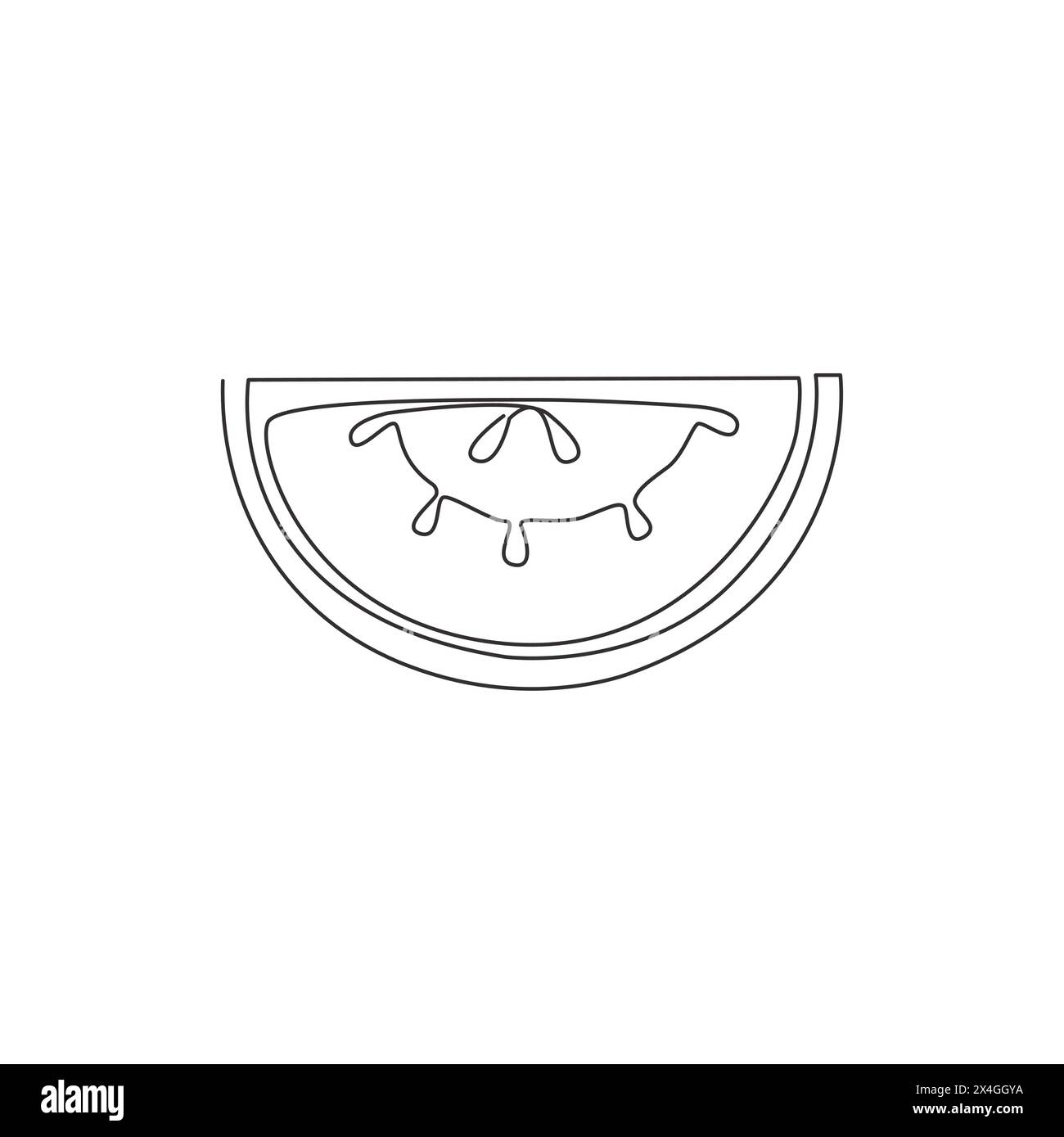 Single continuous line drawing of sliced healthy organic watermelon for ...