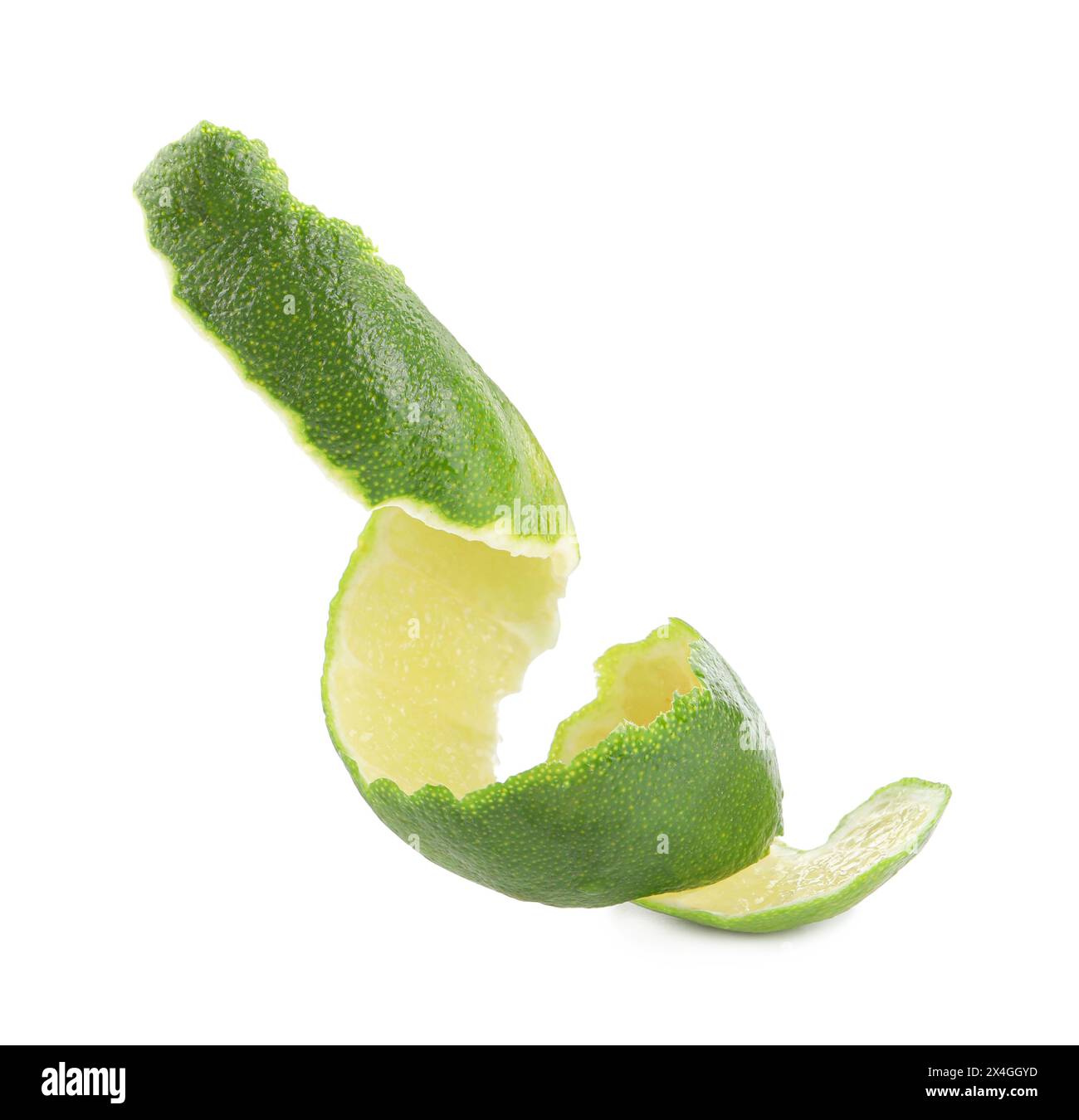 Spiral lime peel Cut Out Stock Images & Pictures - Alamy