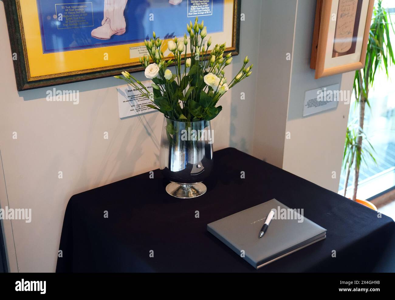 A book of condolence at New Road, home of Worcestershire CCC, in memory ...
