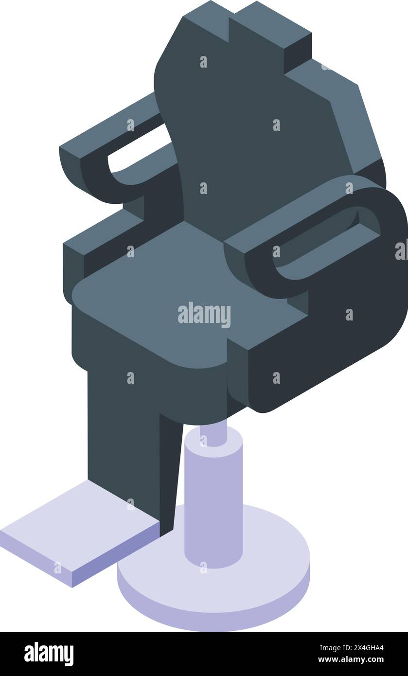 Big barber chair icon isometric vector. Work furniture. Leather salon ...