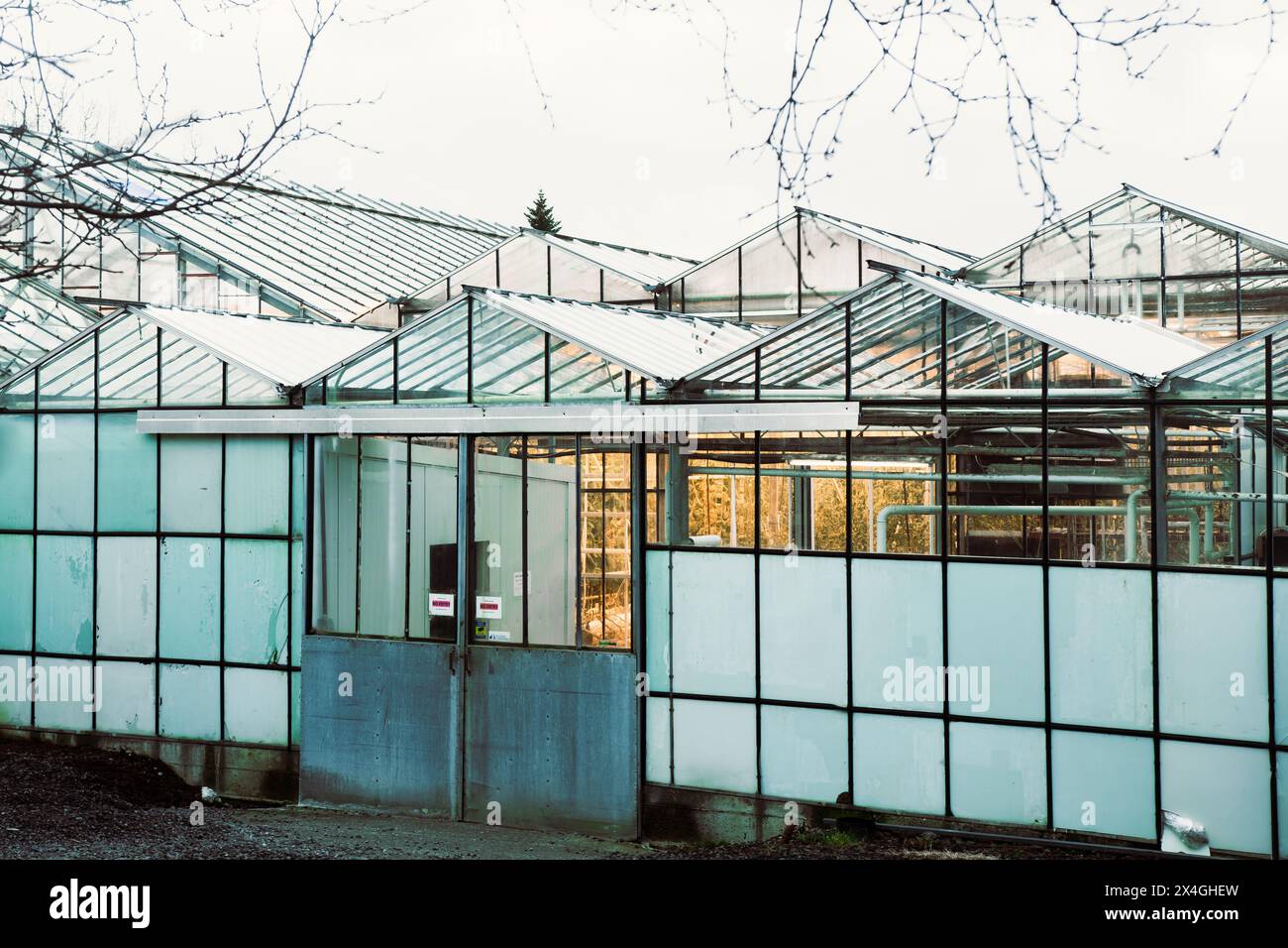 South Iceland-2nd march, 2023: Tomato greenhouse building from outside ...