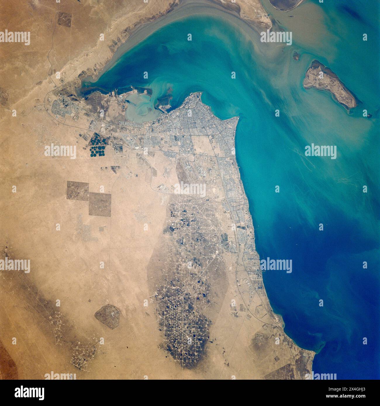 Satellite view of Kuwait Stock Photo - Alamy