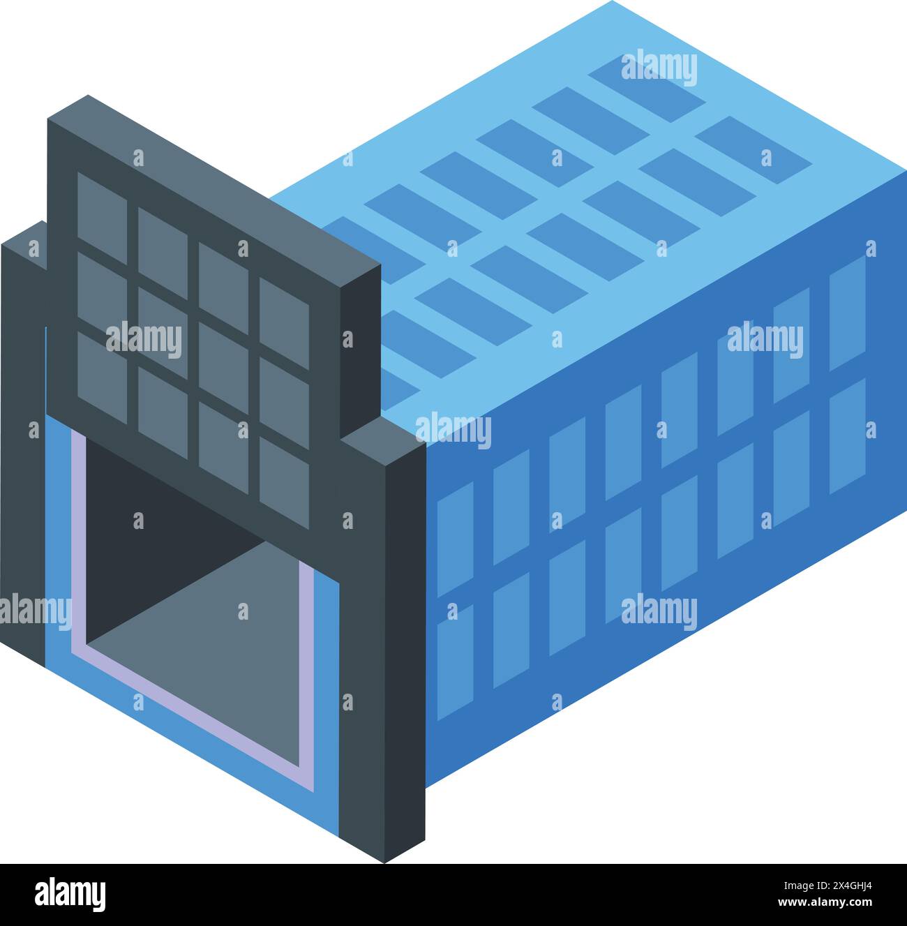 Steel cage product icon isometric vector. Steel plant process ...