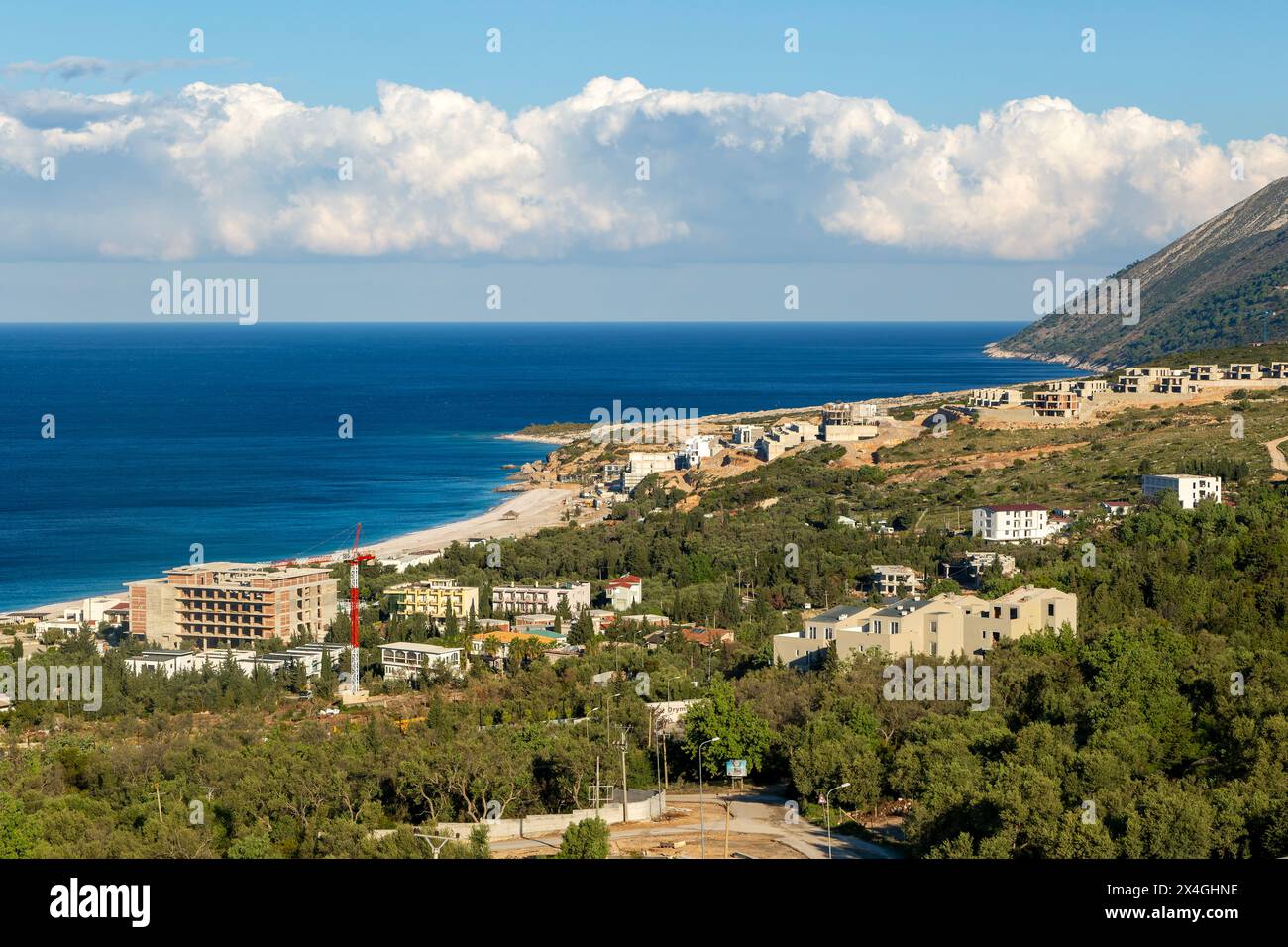 Large scale tourist development construction building work, Drymades ...