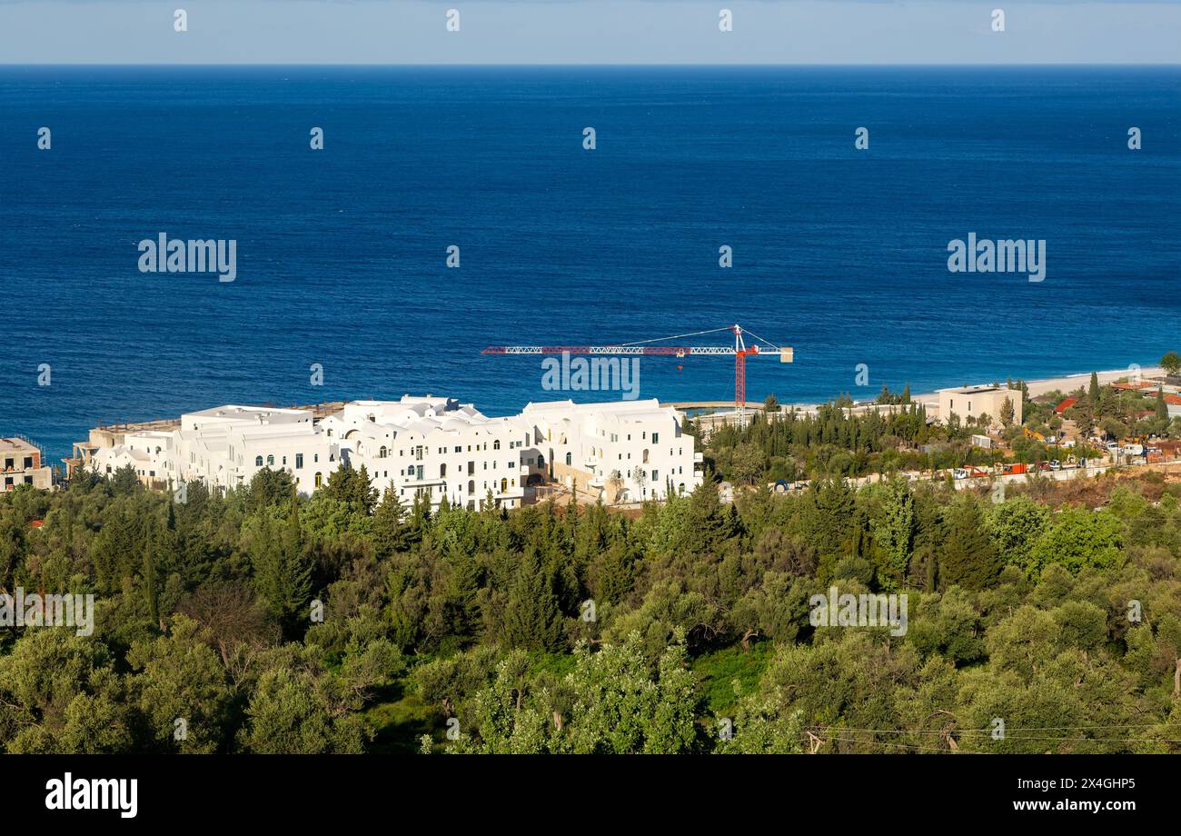 Large scale tourist development construction building work, Drymades ...