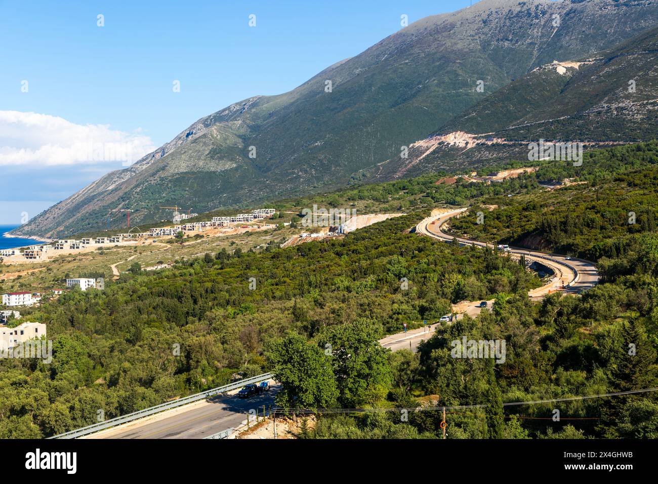 Large scale tourist development construction building work, Drymades ...