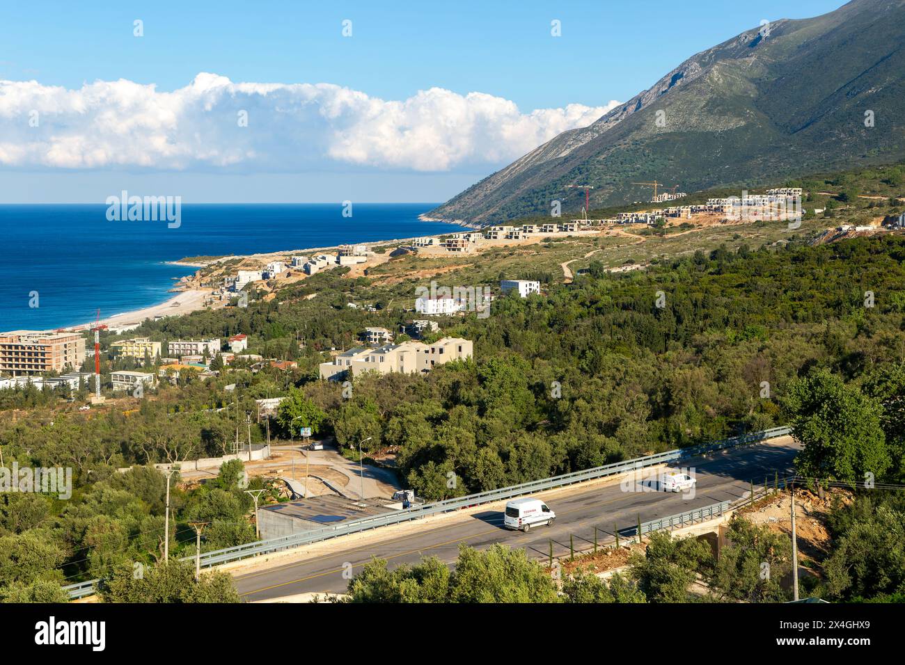 Large scale tourist development construction building work, Drymades ...