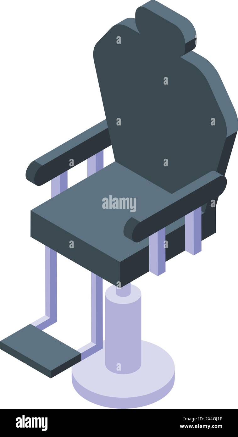 Shop barber chair icon isometric vector. New model. Steel platform ...