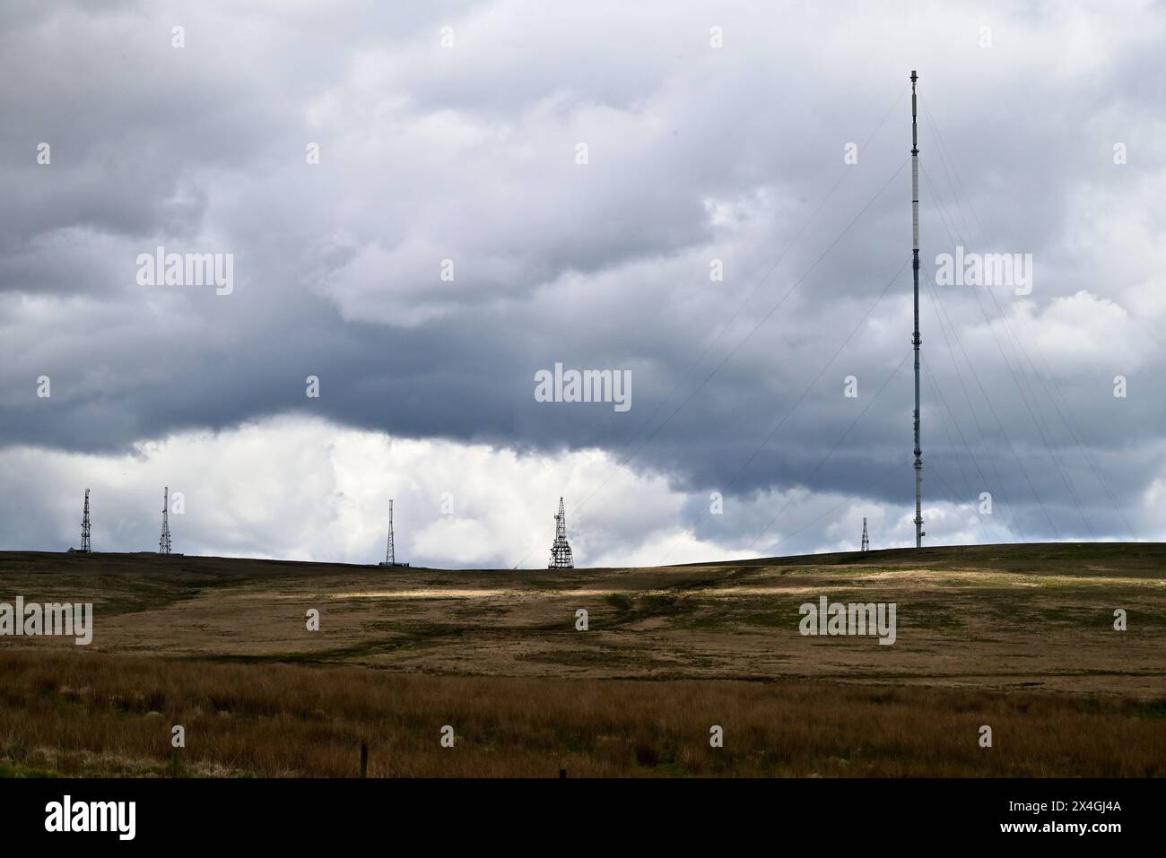 Around the UK - Winter Hill transmitting station, Rivington Stock Photo ...