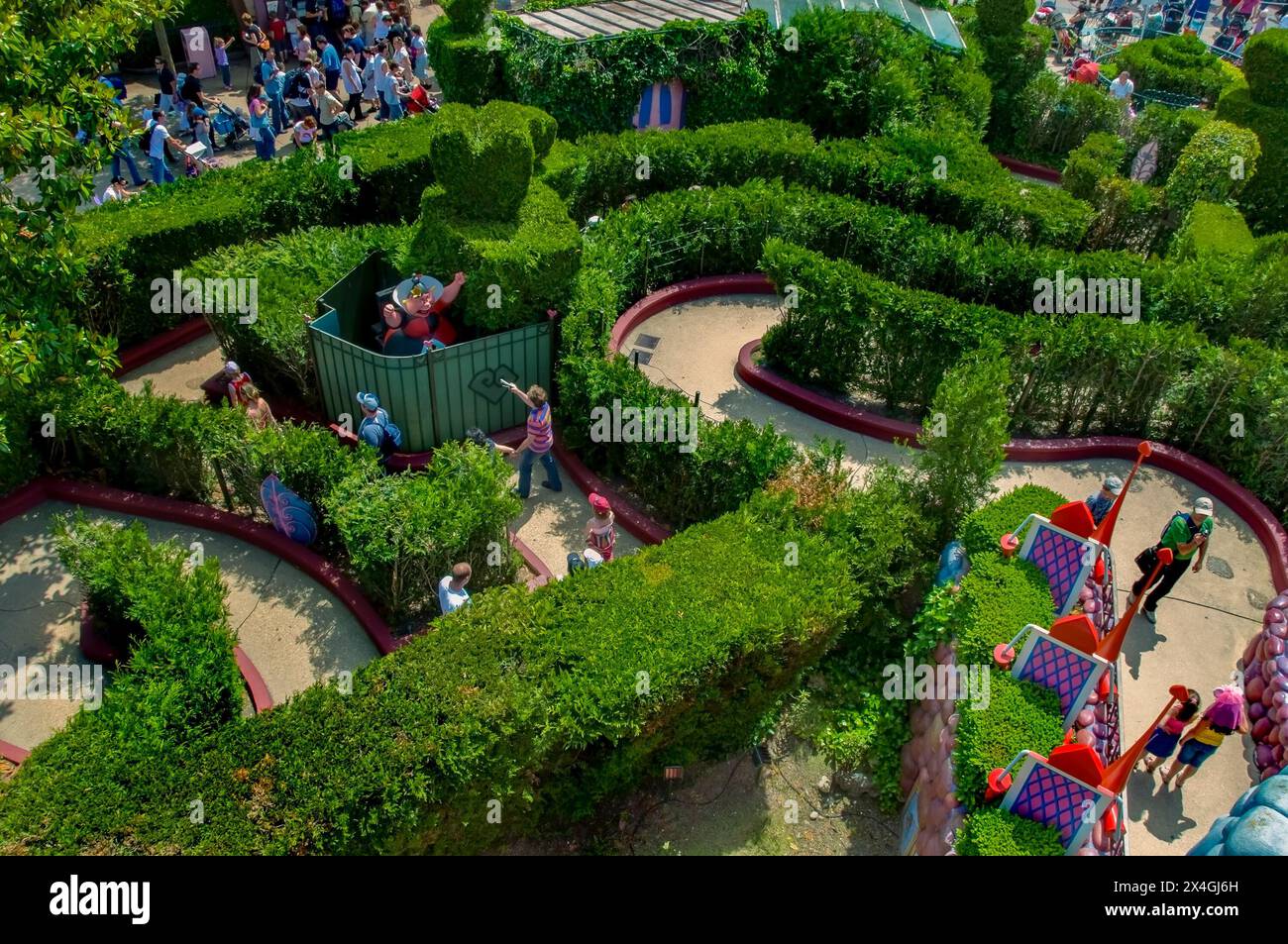 Paris, France, High Angle View, Theme Parks, People Visiting Disneyland ...
